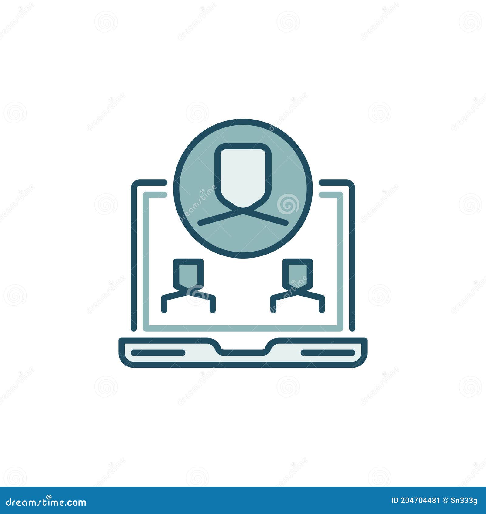 Online Meeting on Laptop Vector Concept Concept Icon Stock Vector ...