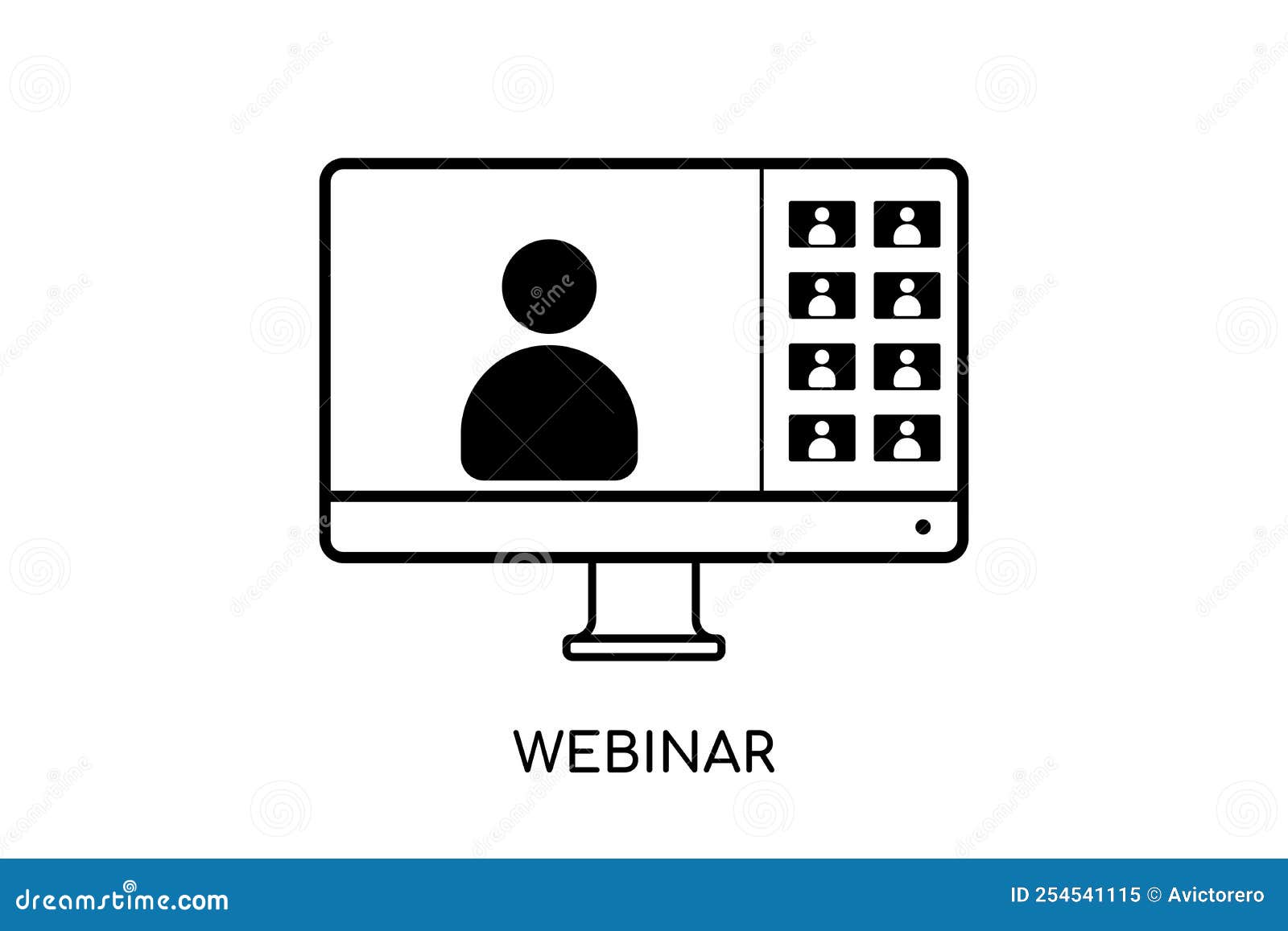 Online Meeting, Teaching, Webinar Symbol Icon Stock Vector ... Online Meeting, Teaching, Webinar Symbol Icon Stock Vector ...