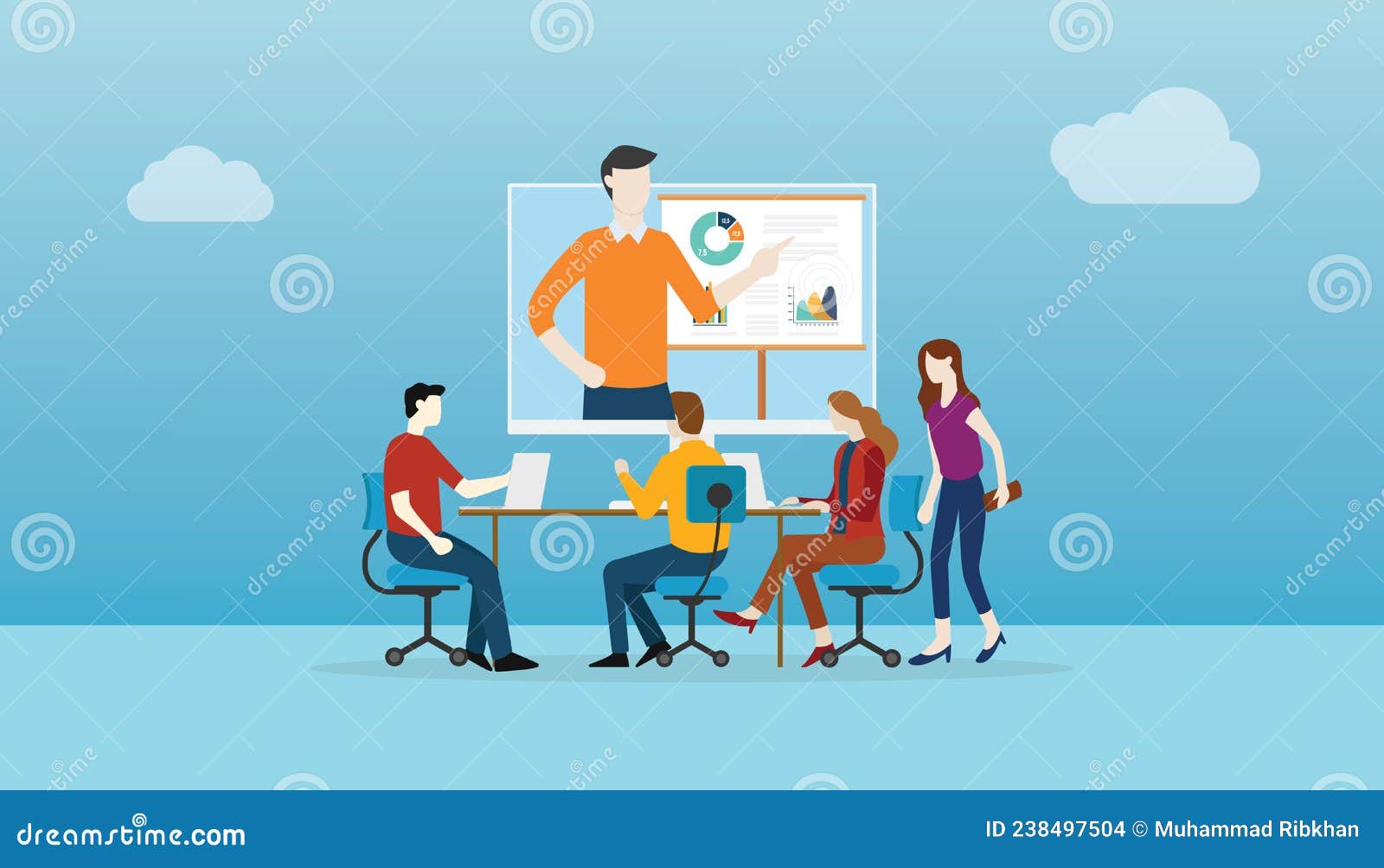 Online Mentoring Business Technology Concept Team Work on Same Table ...