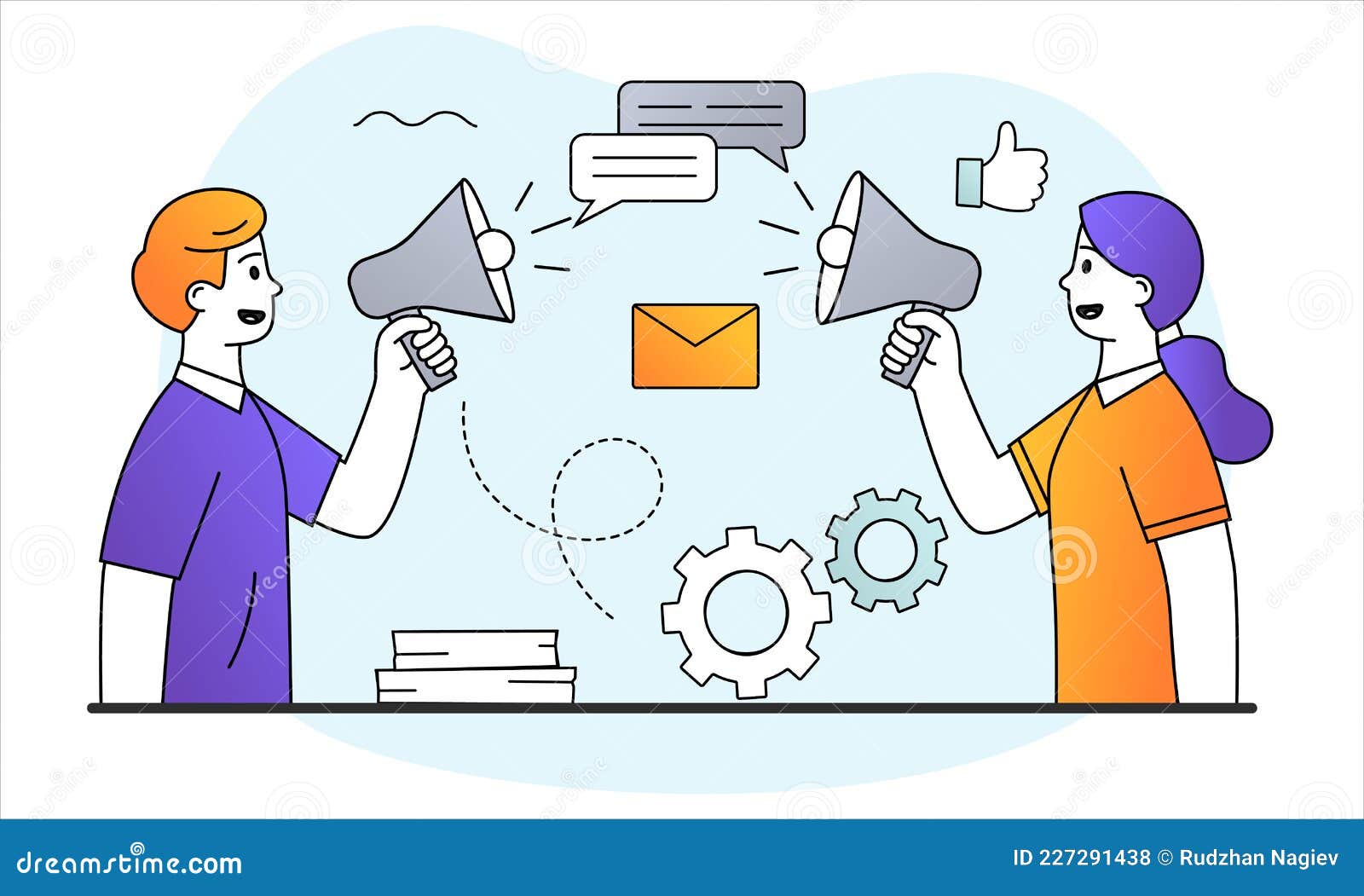 Online messaging concept stock vector. Illustration of banner - 227291438