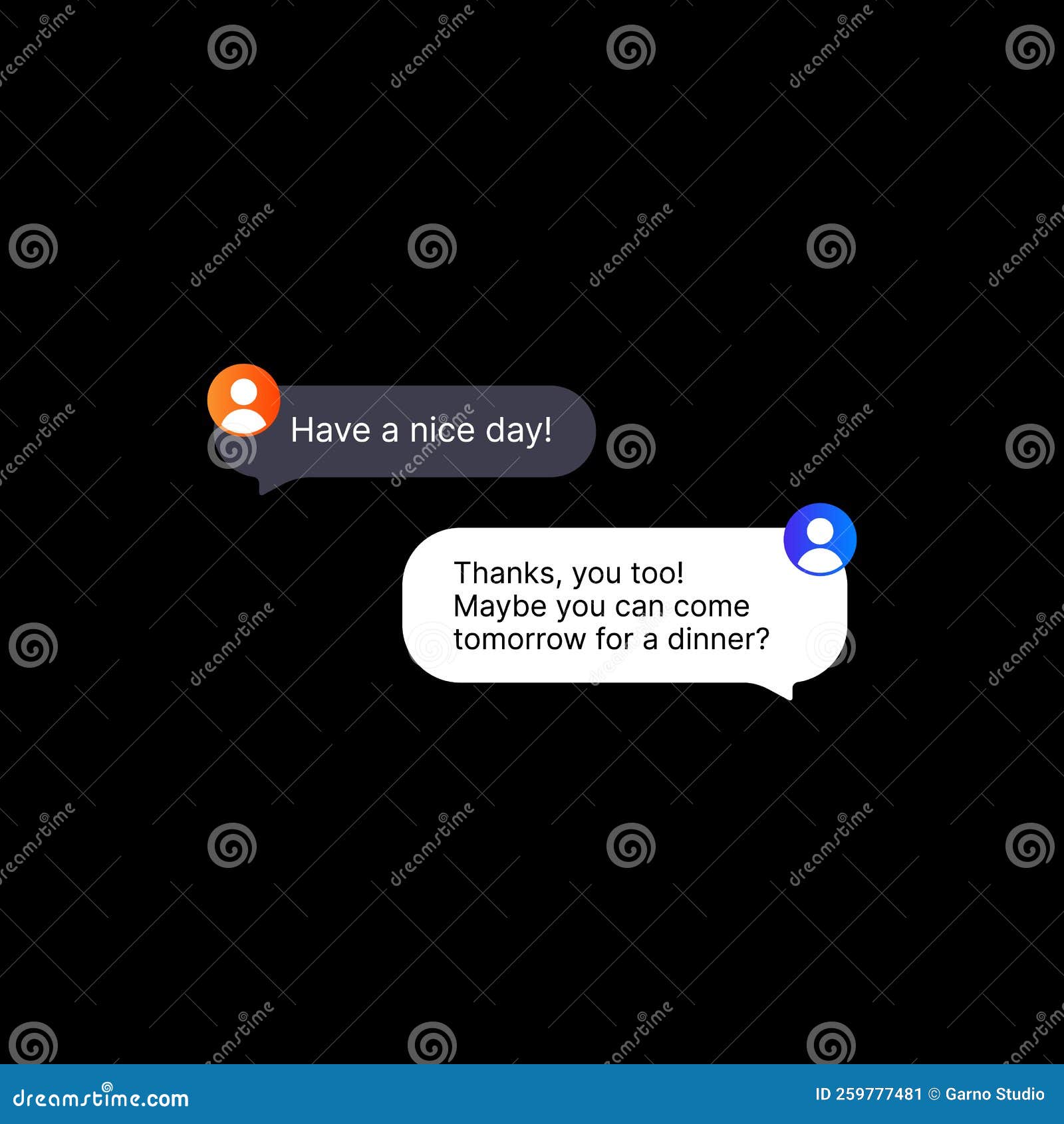 Online Messenger Interface Illustration. Social Media UI Concept on ...