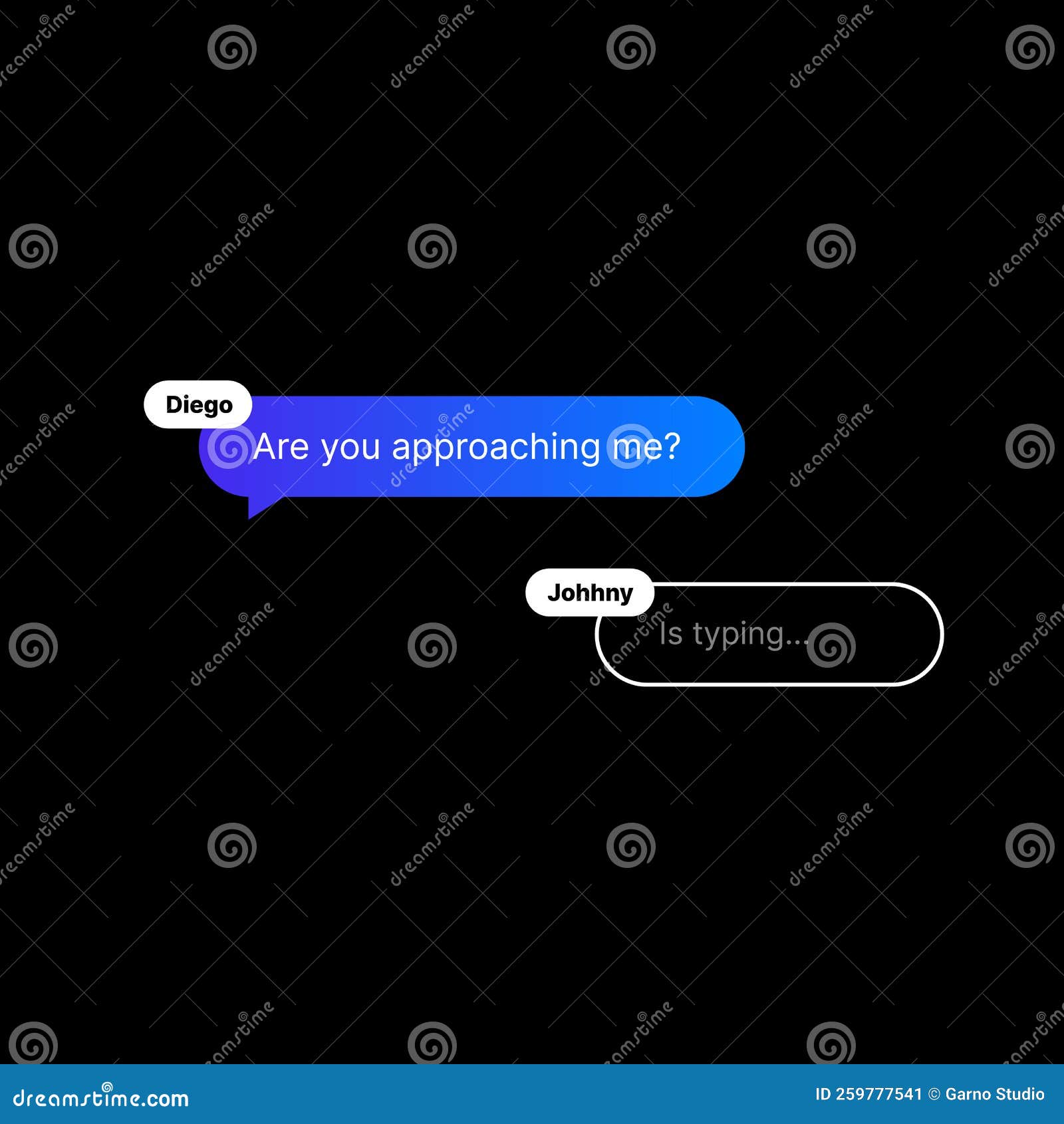 Online Messenger Interface Illustration Social Media Ui Concept On Black Background Stock