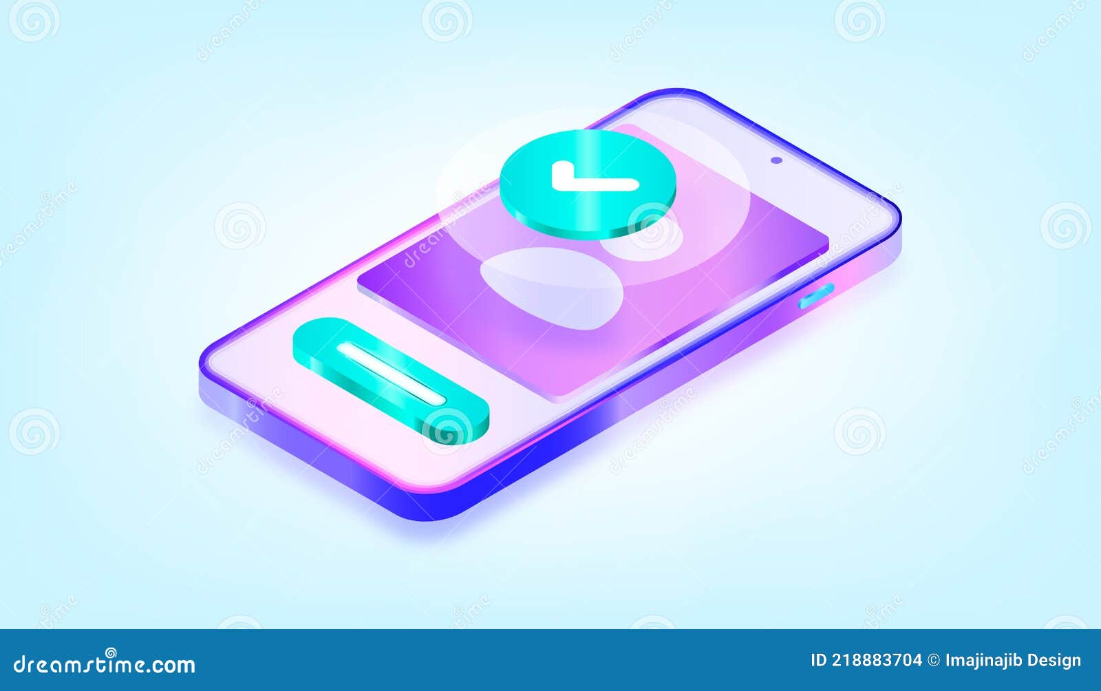 Online Mobile App Profile Account Verification. 3D Gradient Web Vector ...