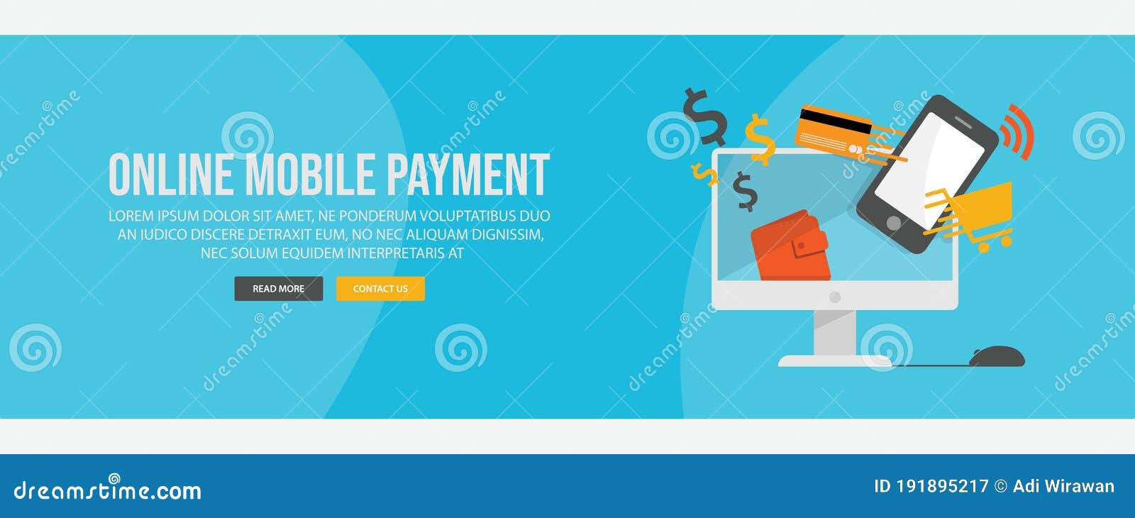 Online Mobile Payment Web Banner Stock Vector - Illustration of ...