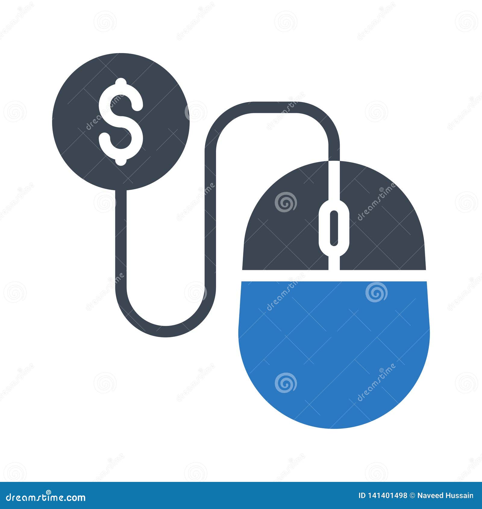 Online Mouse Glyph Color Flat Vector Icon Stock Illustration ...