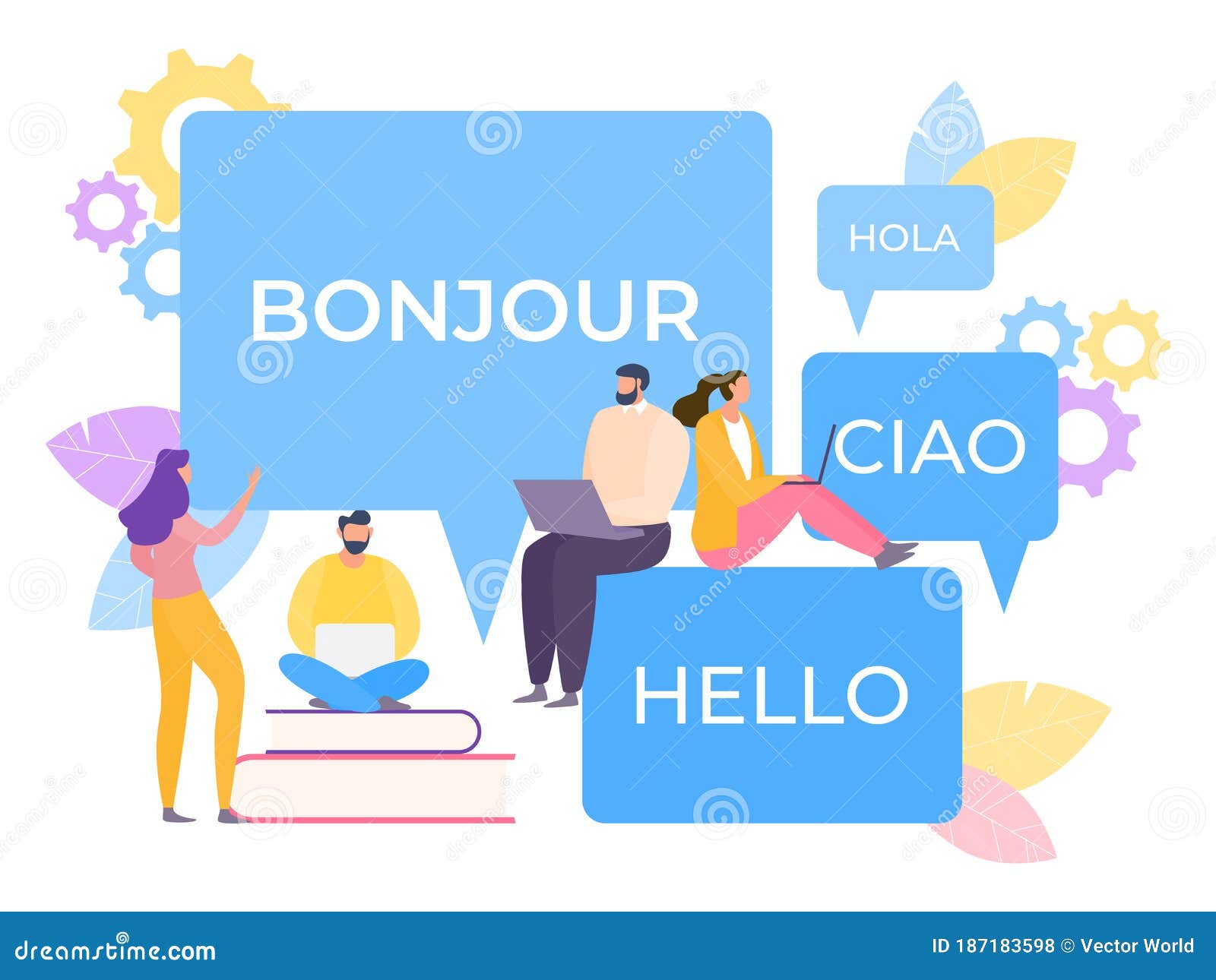 Online Multi Language Translator Vector Illustration. Application ...