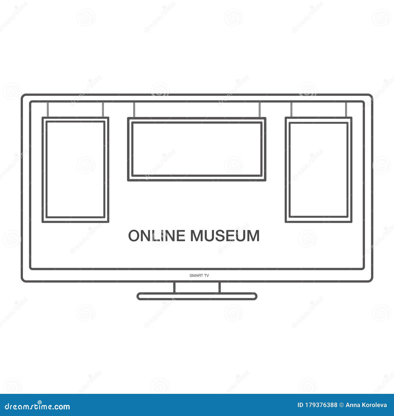 Online Museum Concept. Art Gallery Icon Stock Vector - Illustration of ...