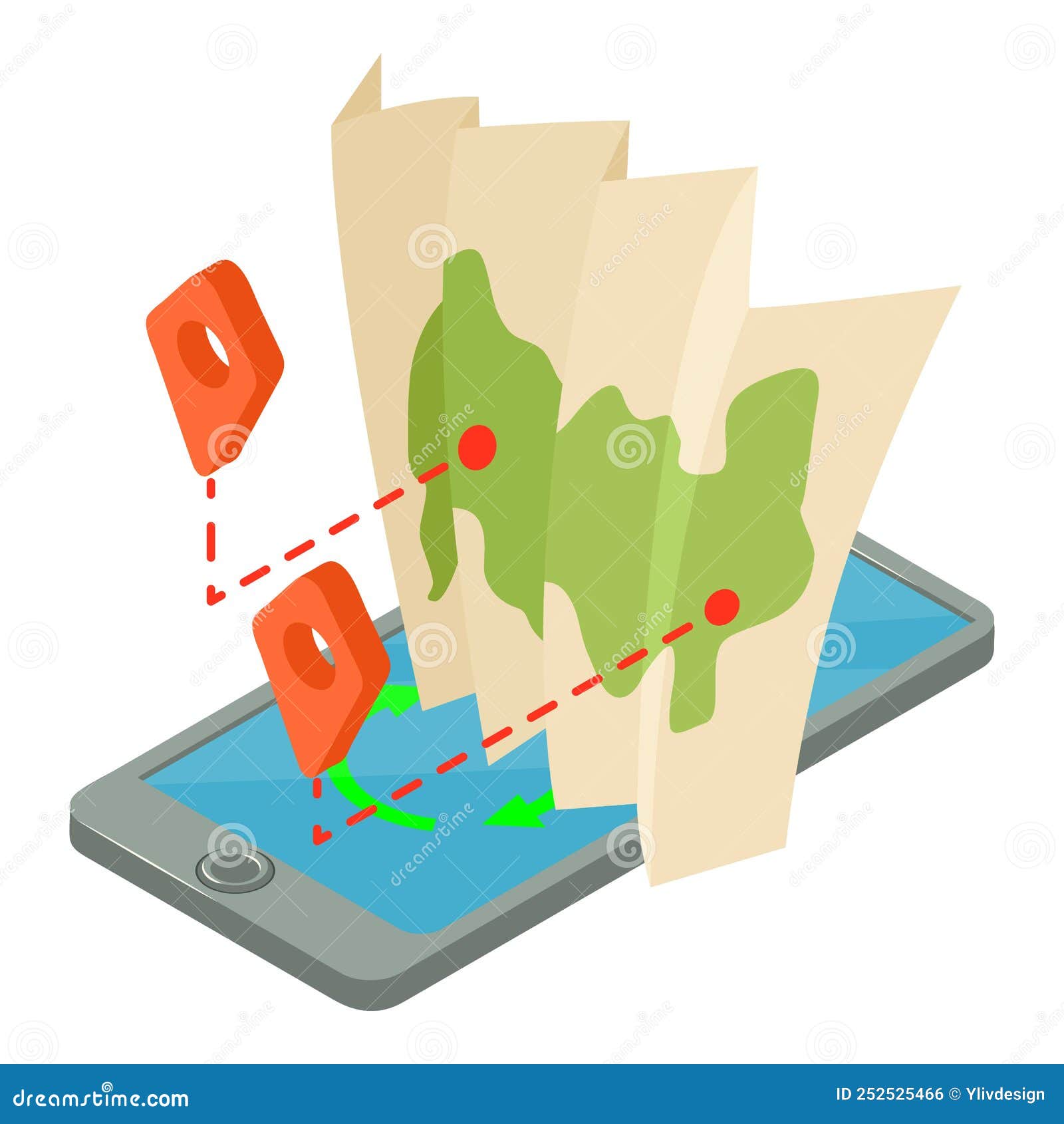 Online Navigation Icon Isometric Vector. Smartphone with Geolocation ...