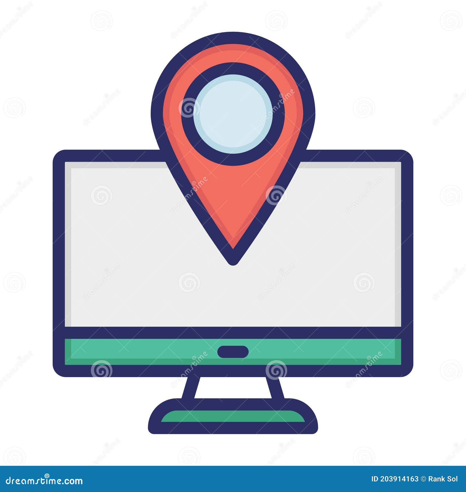 Online Navigation, Map, Navigation, Location Fully Editable Vector Icon ...