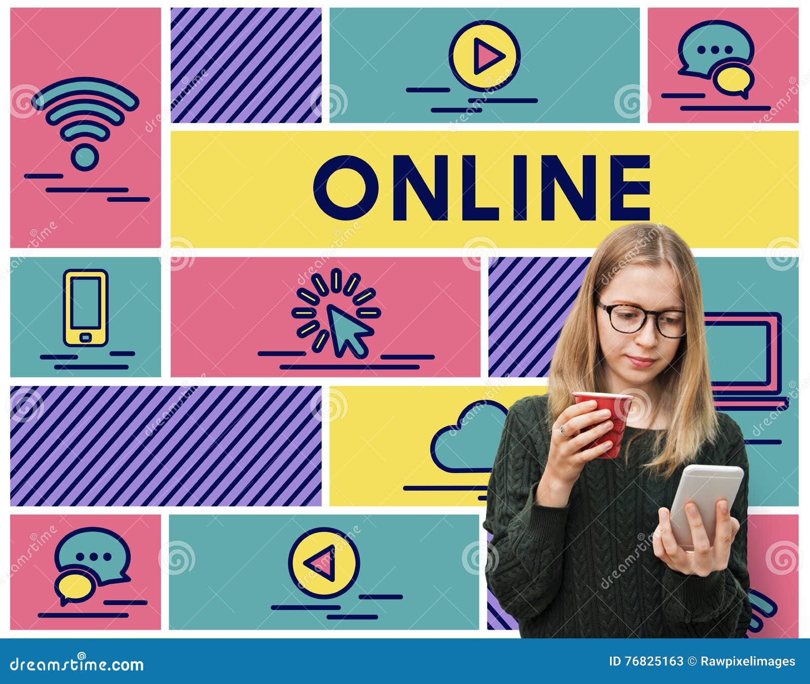 Online Networking Internet Computer Sharing Concept Stock Image - Image ...