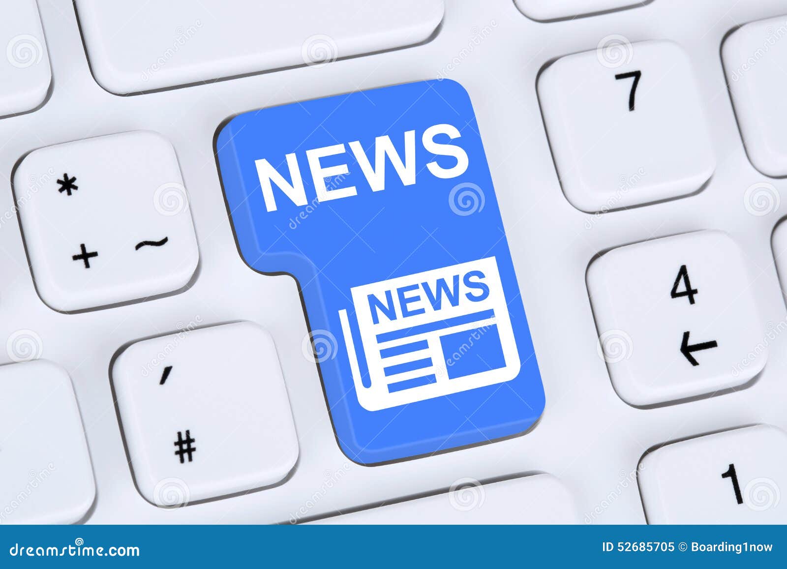 Online Newspaper News on Computer Stock Image - Image of news ...