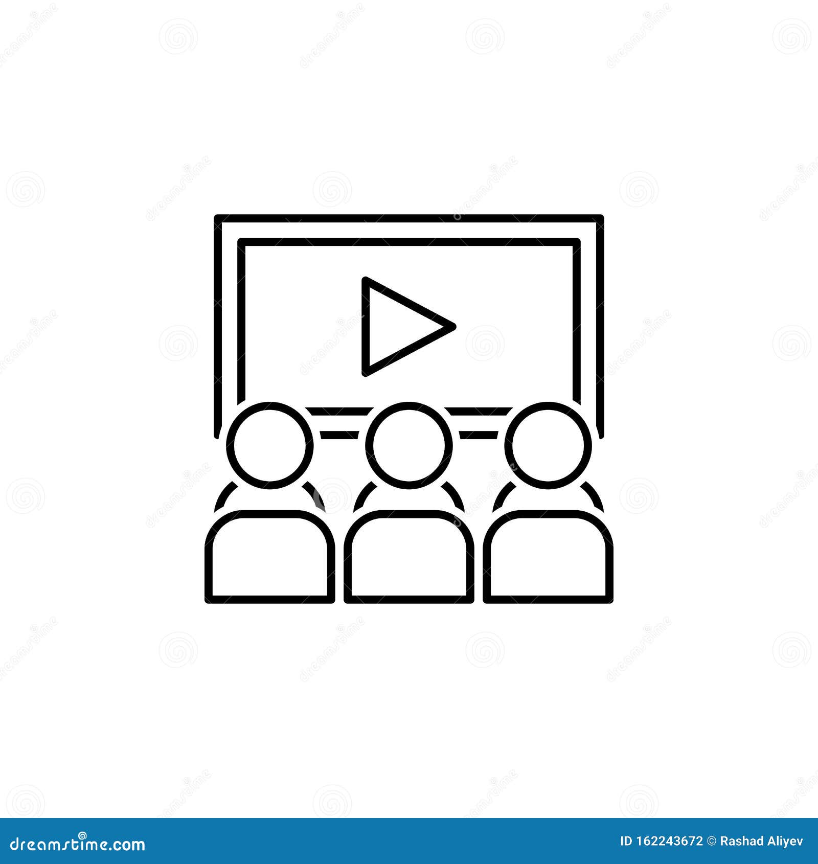Online Observer Education Simple Line Icon Stock Illustration ...