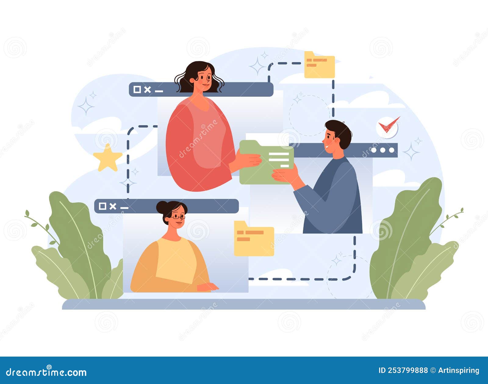 Online Office. Modern Virtual Office Developing and Moderating Stock ...