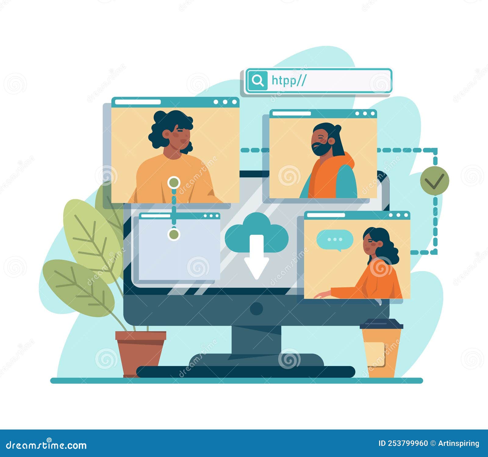 Online Office. Modern Virtual Office Developing and Moderating Stock ...