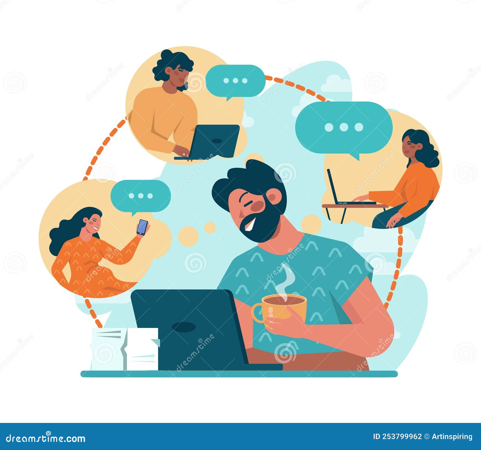 Online Office. Modern Virtual Office Developing and Moderating Stock ...