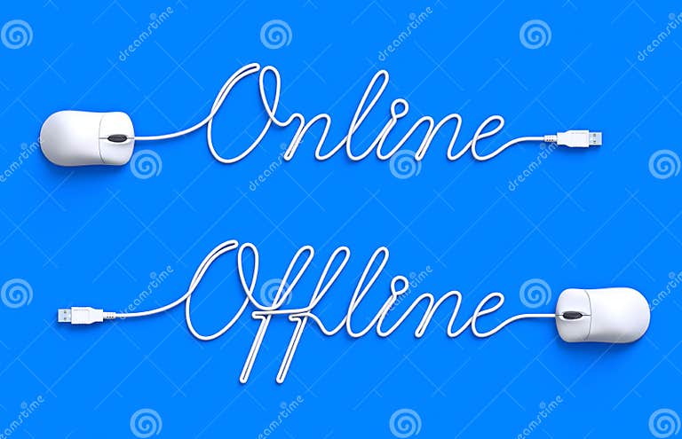 Online and Offline stock illustration. Illustration of cable - 34698585