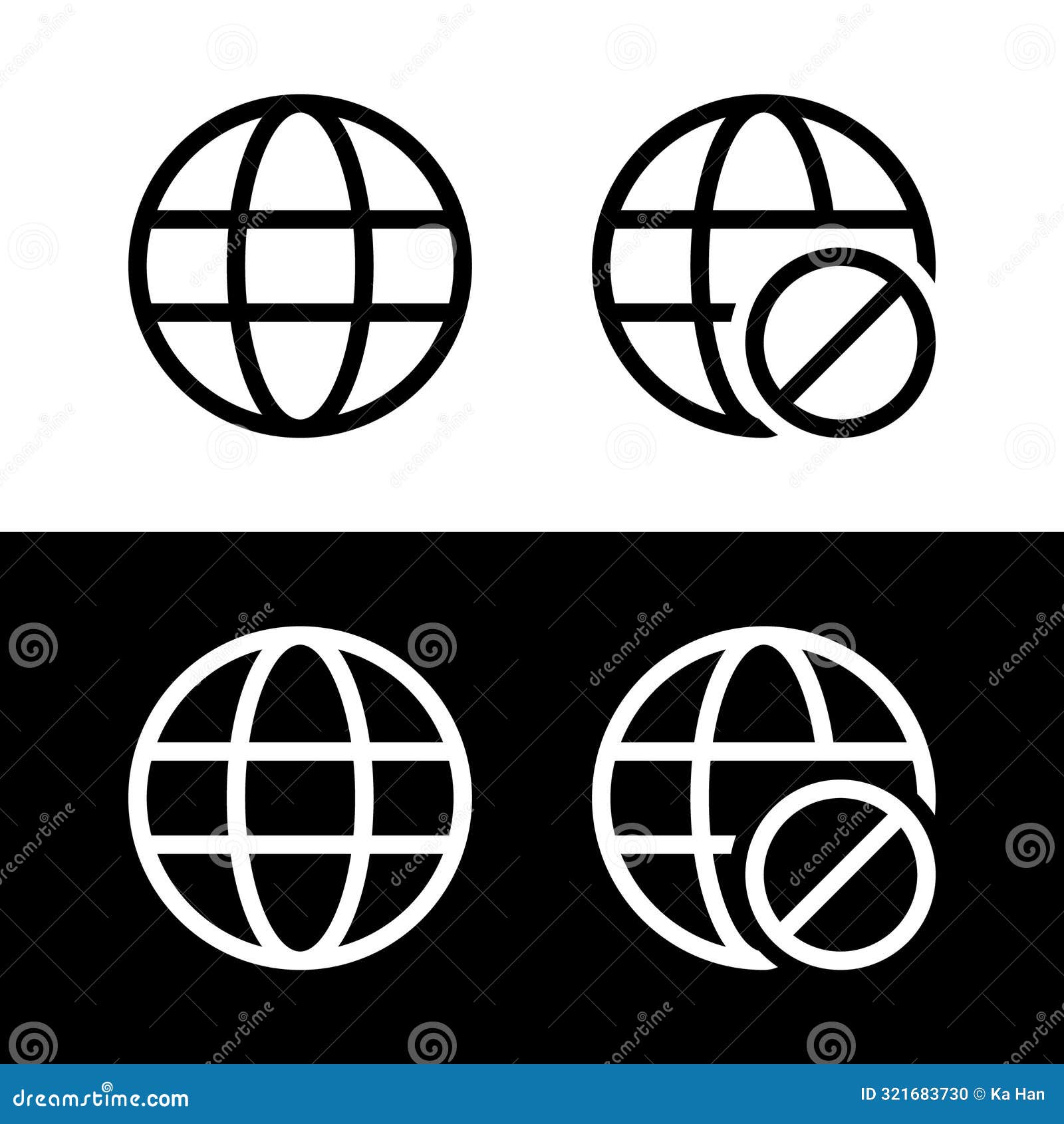 Online and Offline Internet Icon. on and Off Globe Network Concept ... Online and Offline Internet Icon. on and Off Globe Network Concept ...