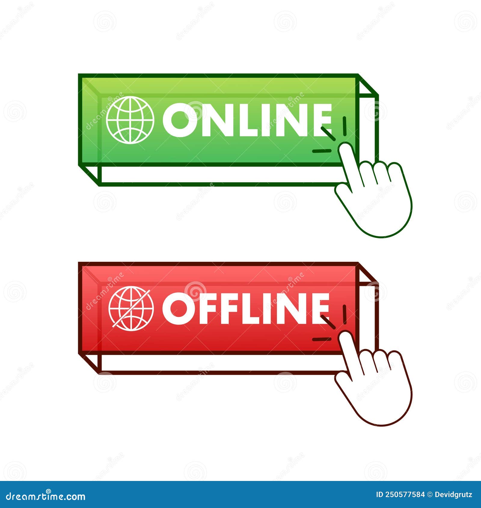 Online and Offline Switch, Button. Live Chat Support Stock Vector ...