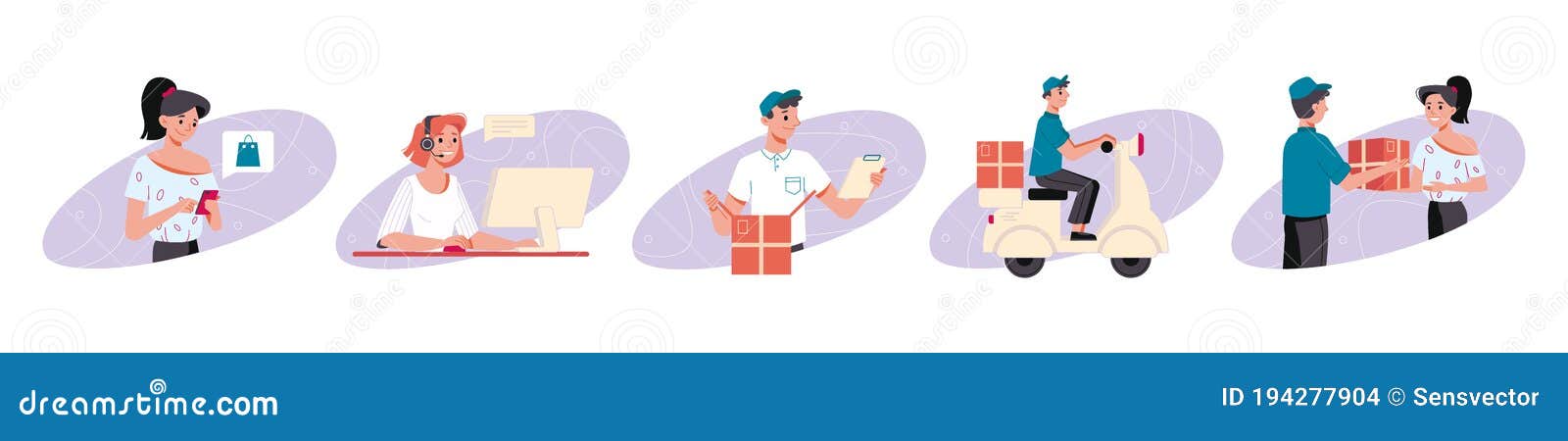 Logistics Process Icons For Supply Chain Diagram Royalty-Free Stock ...