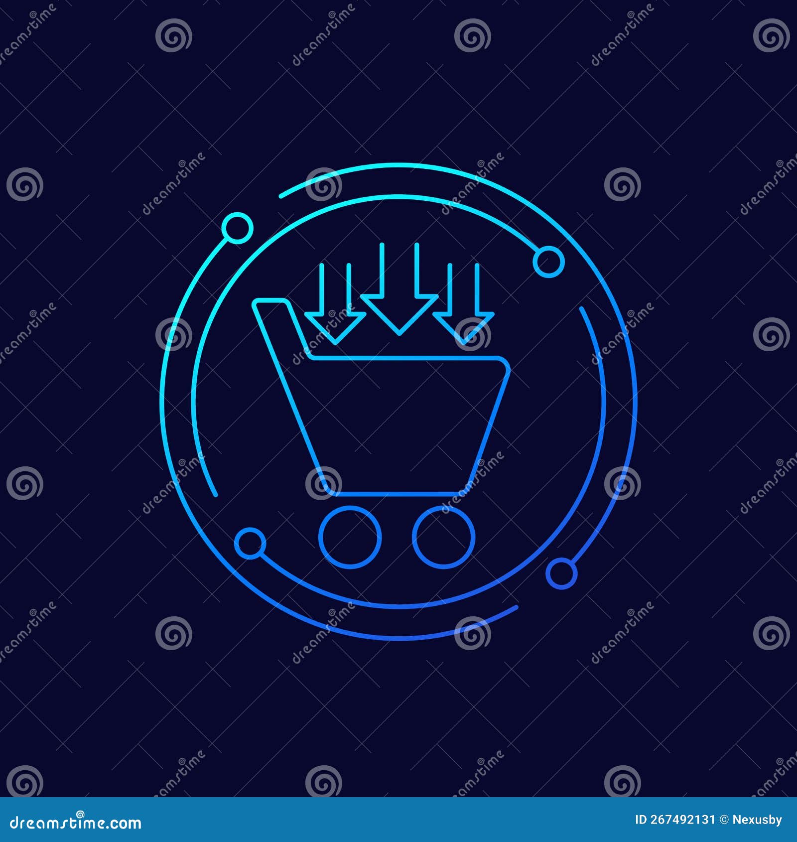 Online Order Icon, Linear Design Stock Vector - Illustration of process ...