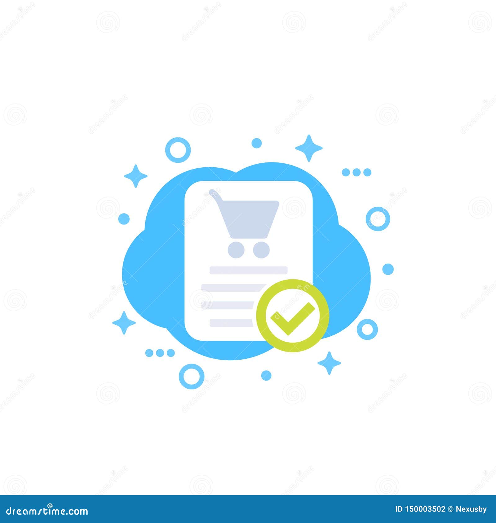 Online Order, Purchase Completed Icon Stock Vector - Illustration of ...