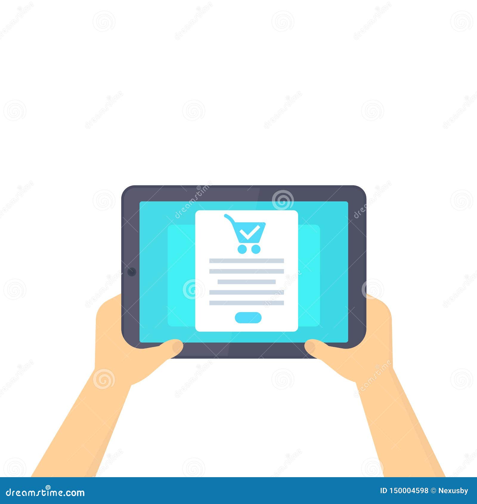 Online Order, Purchase, Ecommerce, Tablet in Hands Stock Vector ...