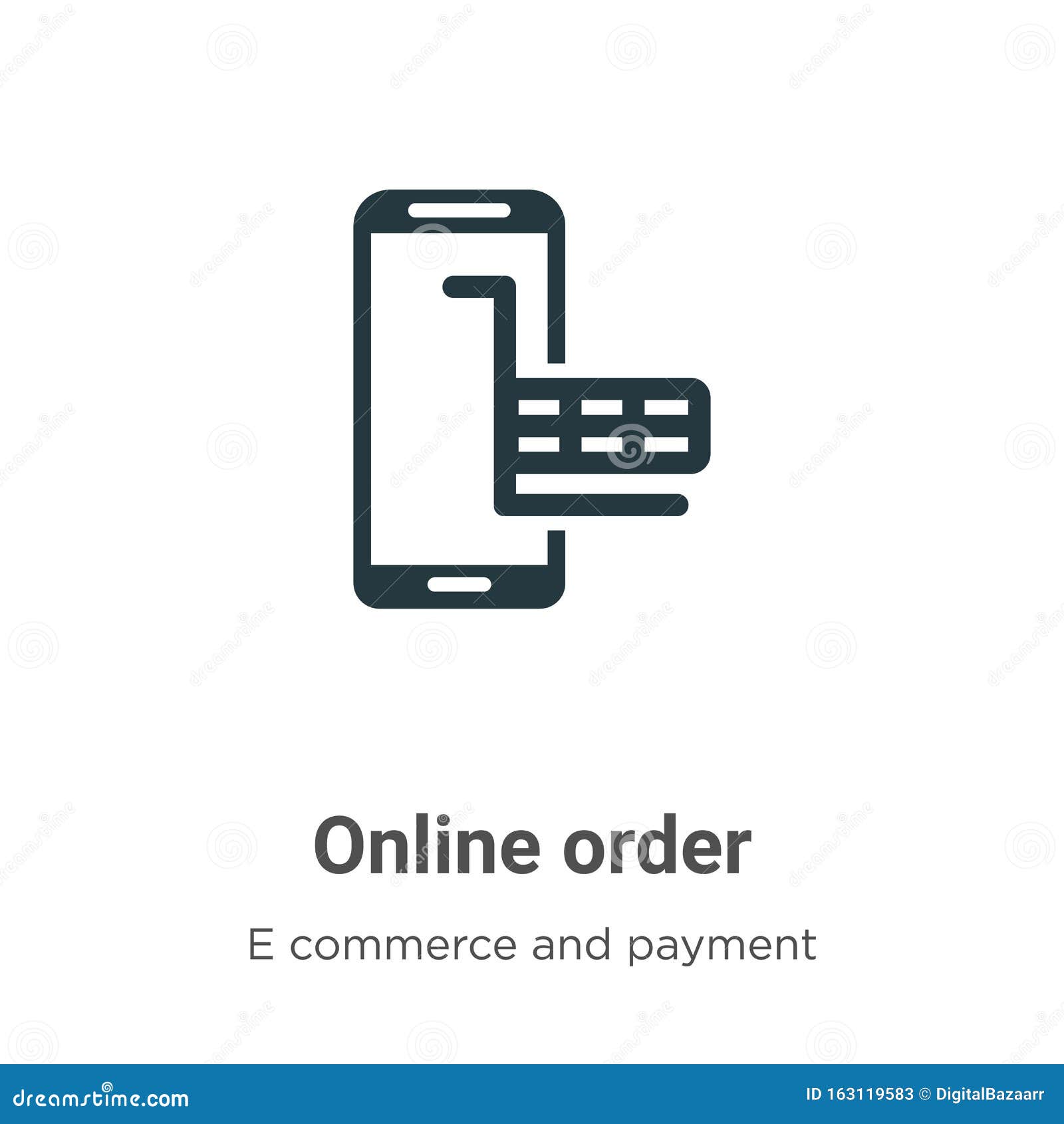 Online Order Vector Icon on White Background. Flat Vector Online Order ...