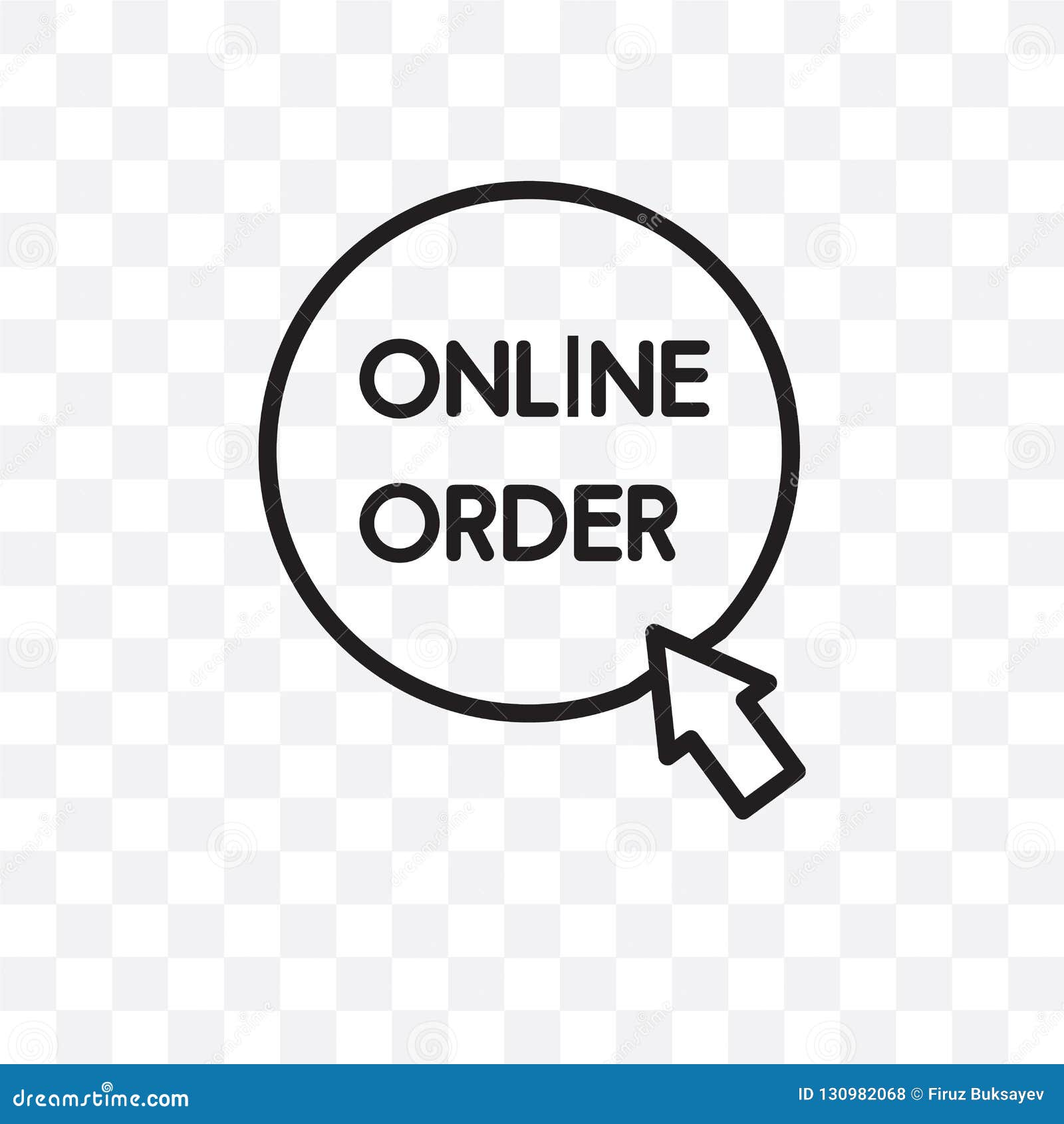 Online Order Vector Linear Icon Isolated on Transparent Background ...