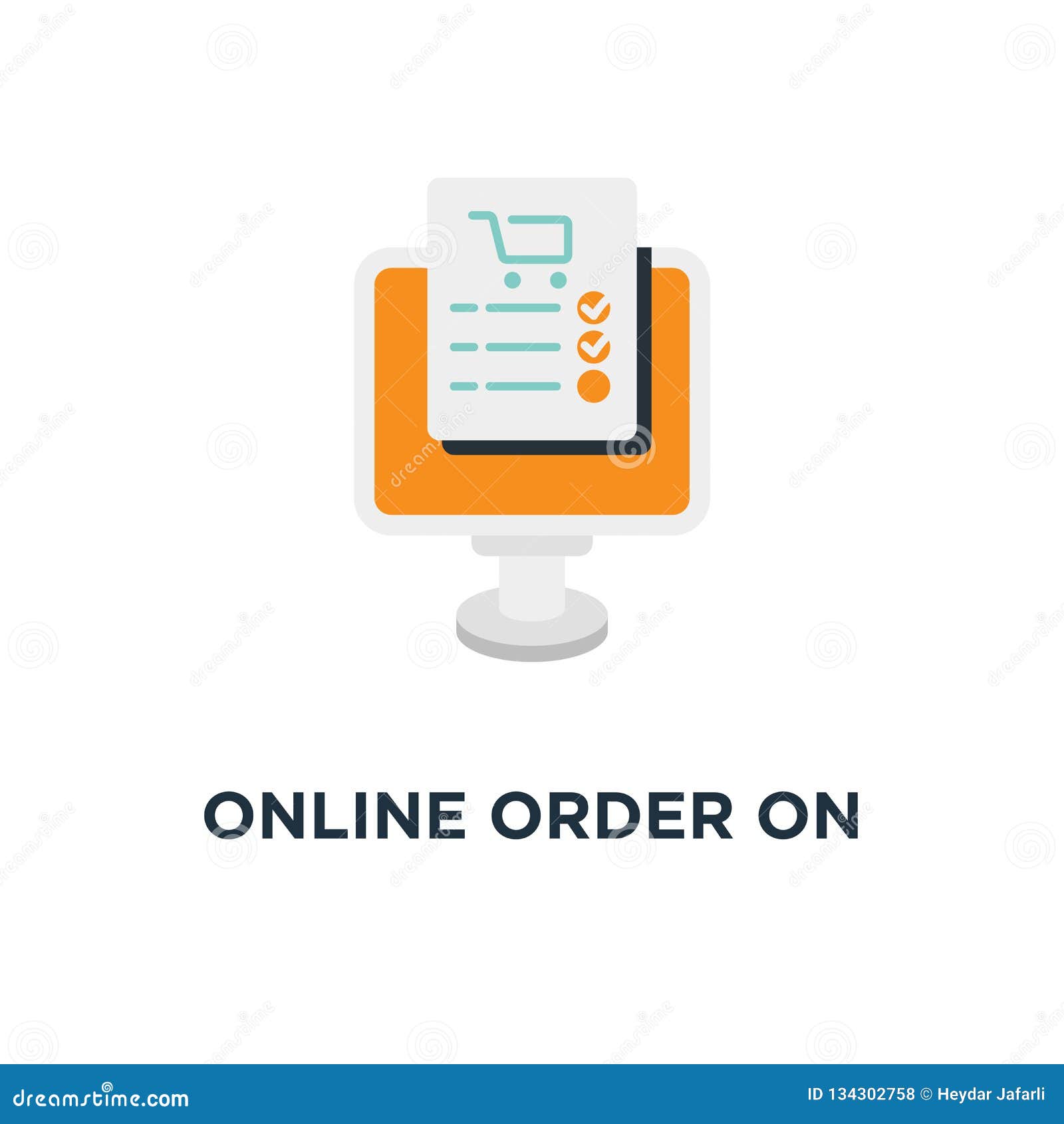 Online Order on White Icon. Online Order on White Concept Symbol Stock ...