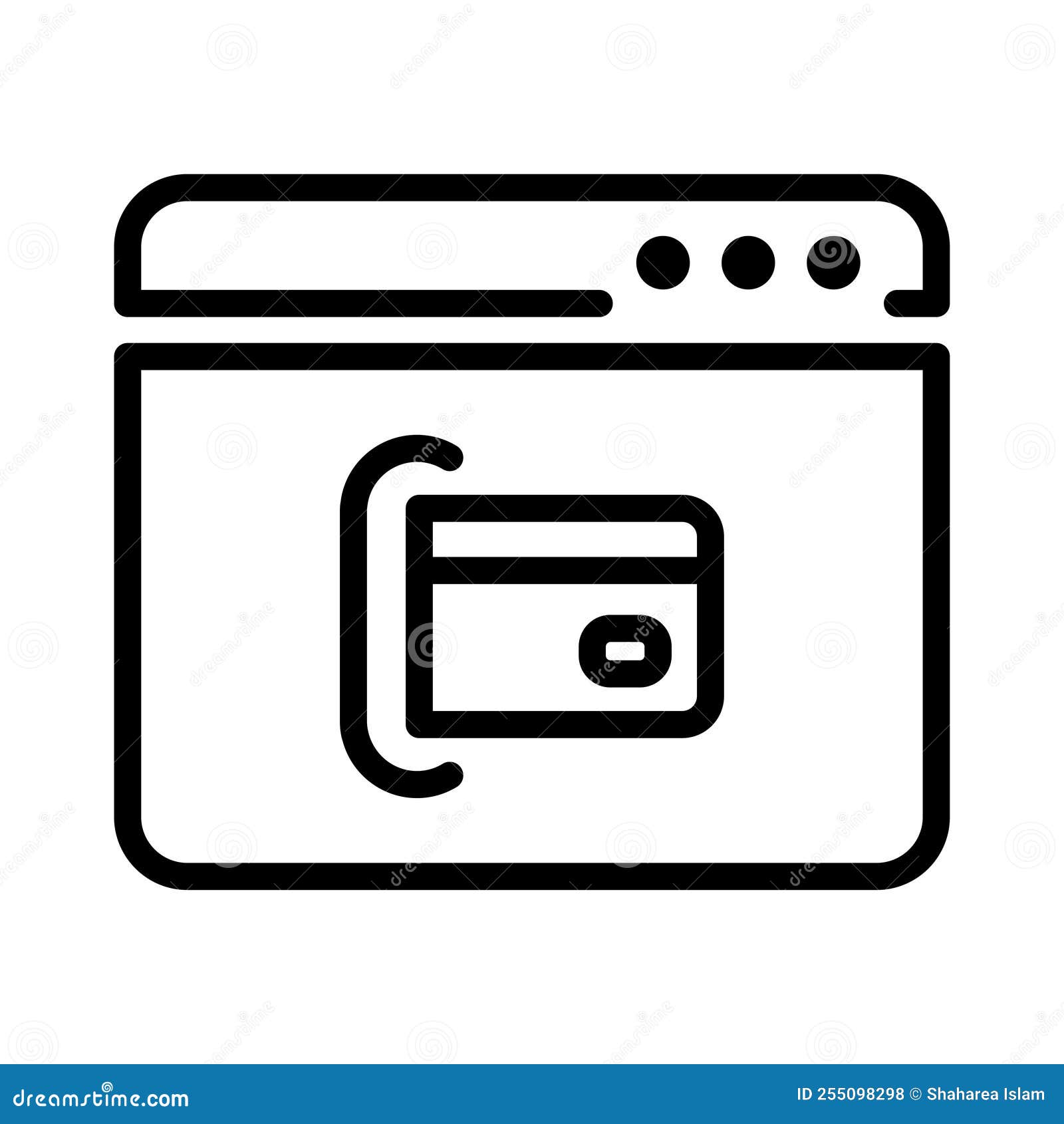 Online pay icon stock vector. Illustration of card, browser - 255098298