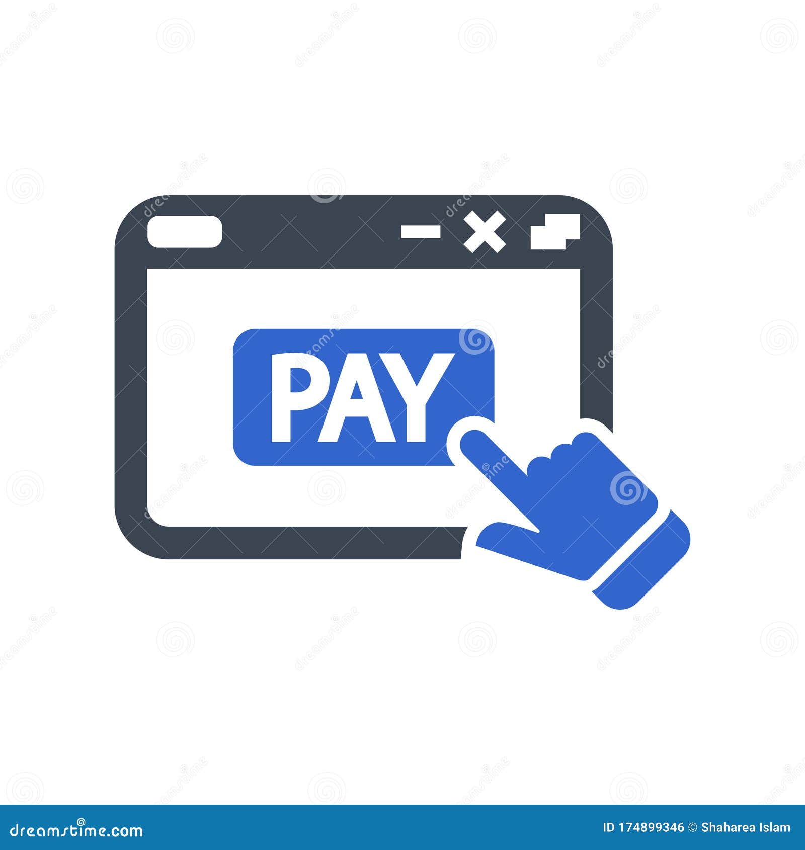 Online pay icon stock vector. Illustration of vector - 174899346