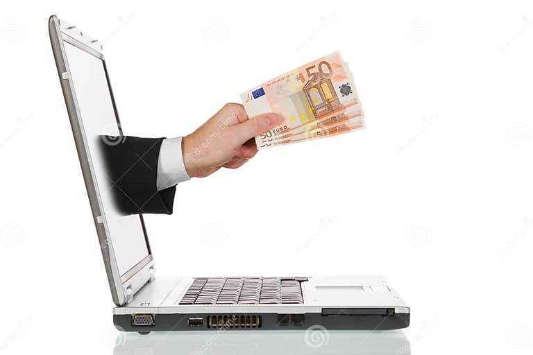 Online payment stock image. Image of euro, giving, banknotes - 3304999