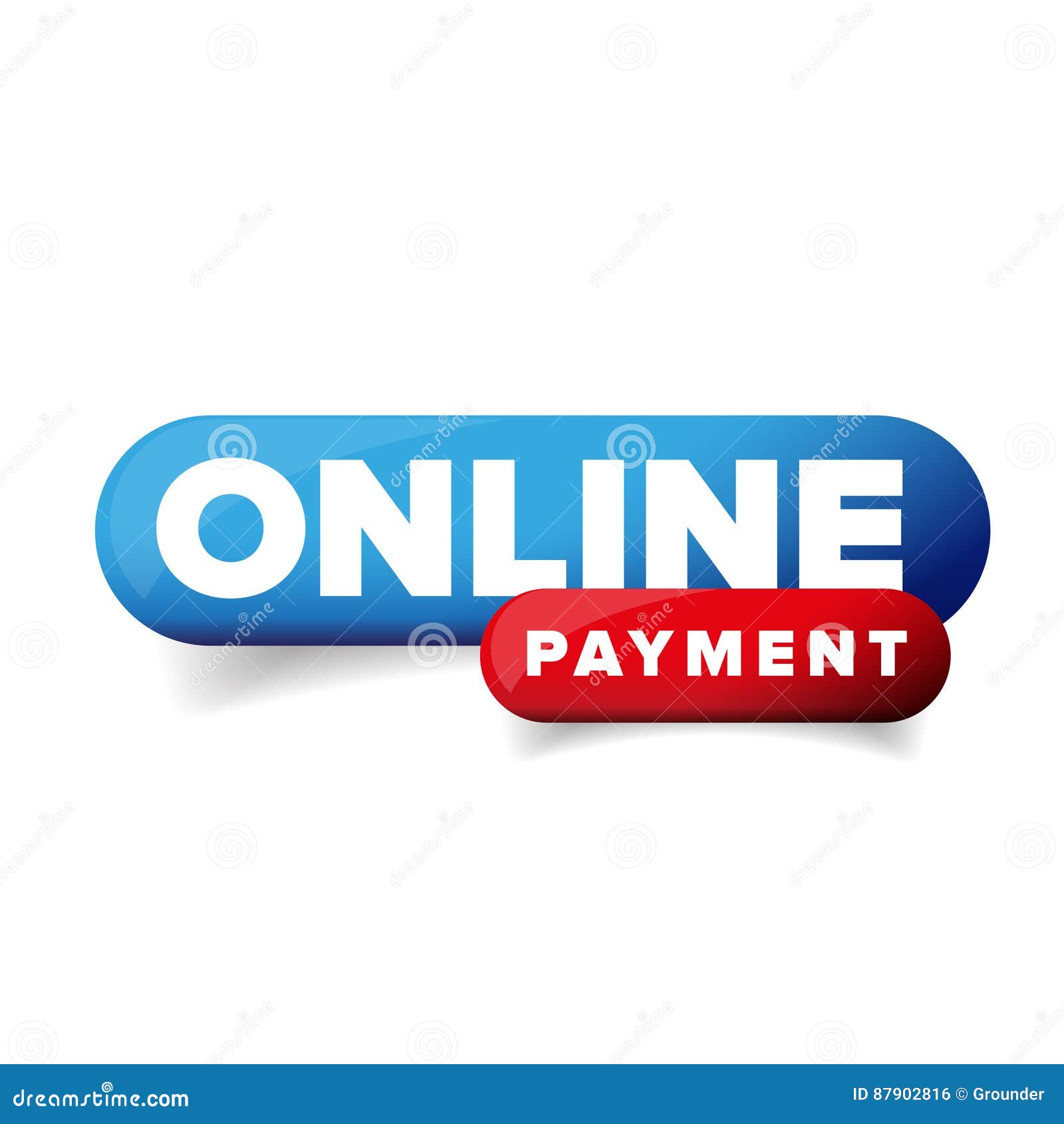 Online Payment Button Vector Stock Vector - Illustration of flat ...