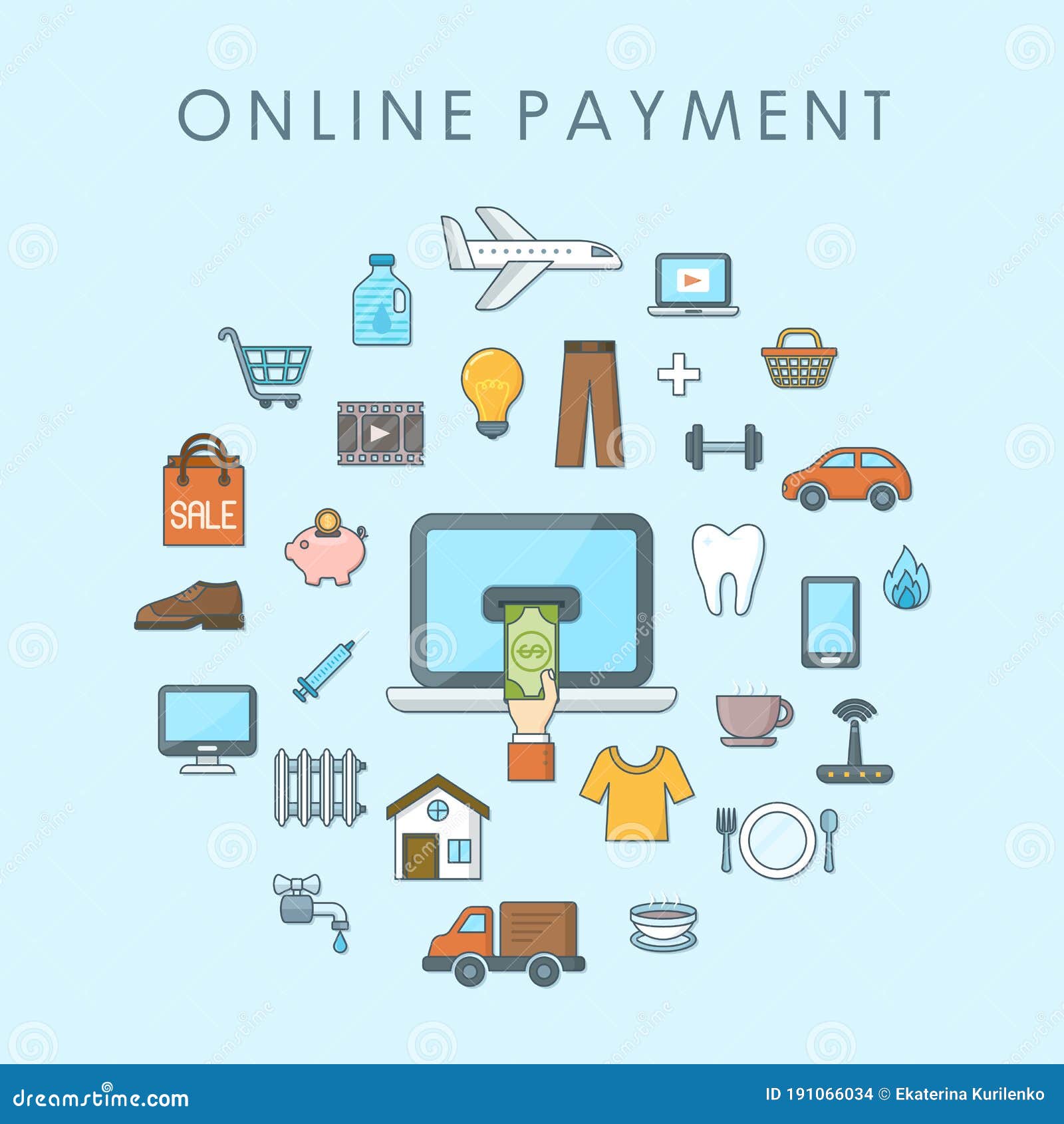 Online payment concept stock photo. Image of modern - 191066034