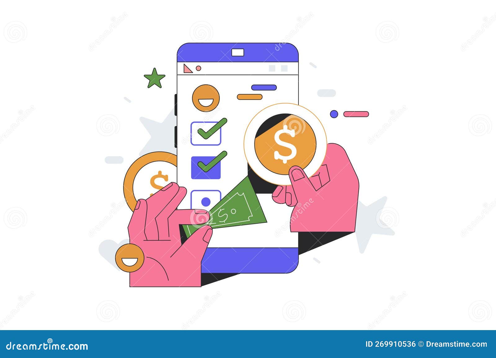 Online Payment Concept Illustration Stock Illustration - Illustration ...