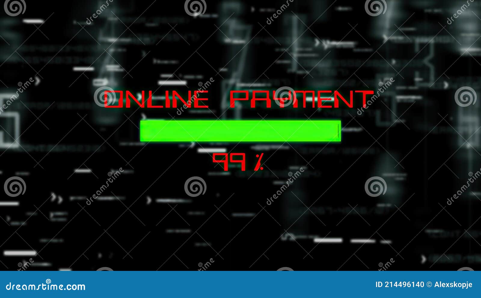 Online Payment Progress Bar on Digital Background Stock Illustration ...