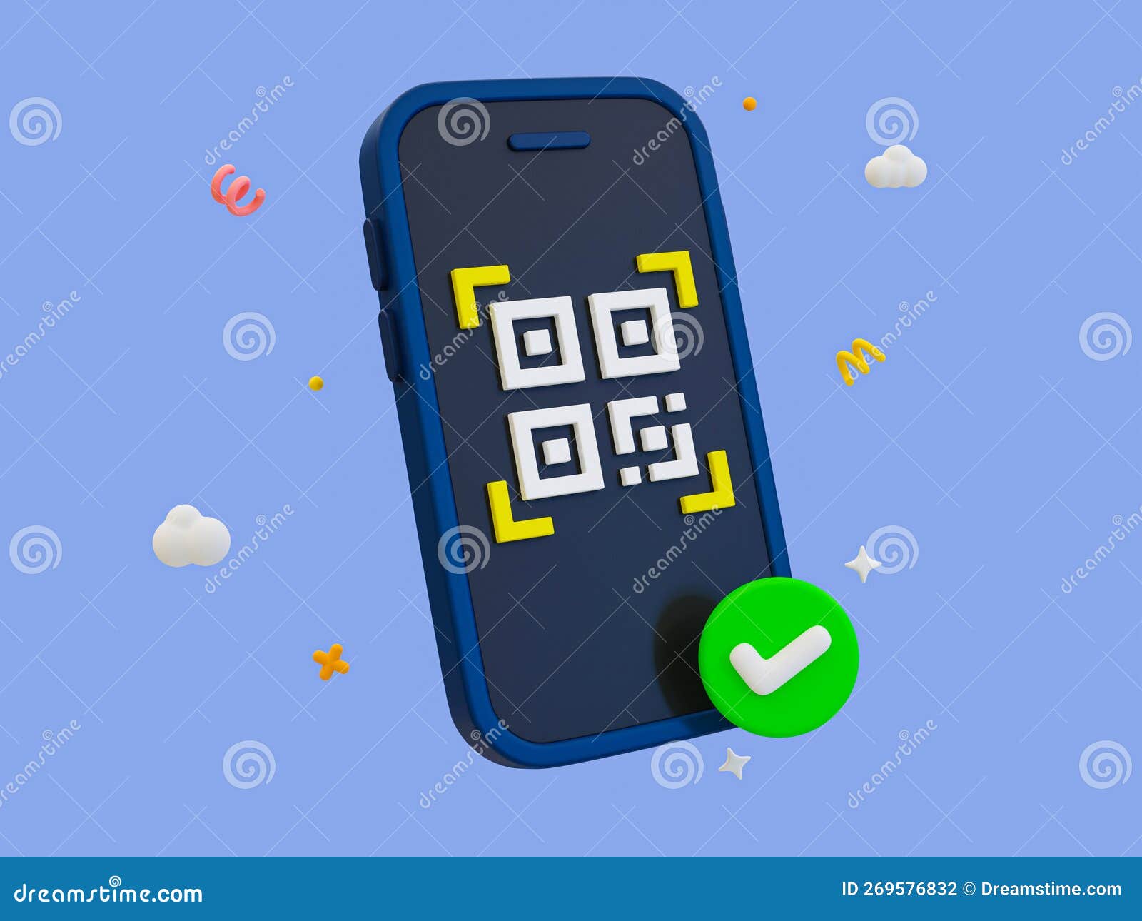 Online Payment. Online Shopping. Smartphone with a QR Code on the ...