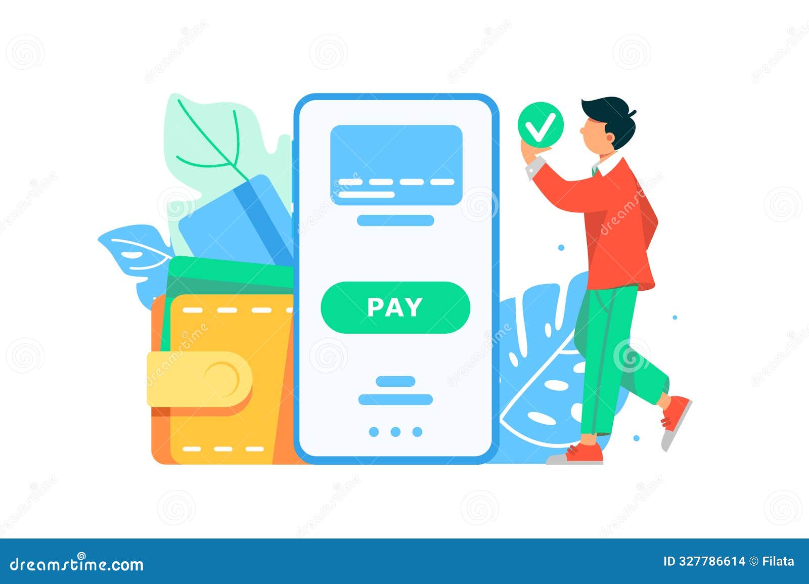 Online Payment Success stock vector. Illustration of vector - 327786614