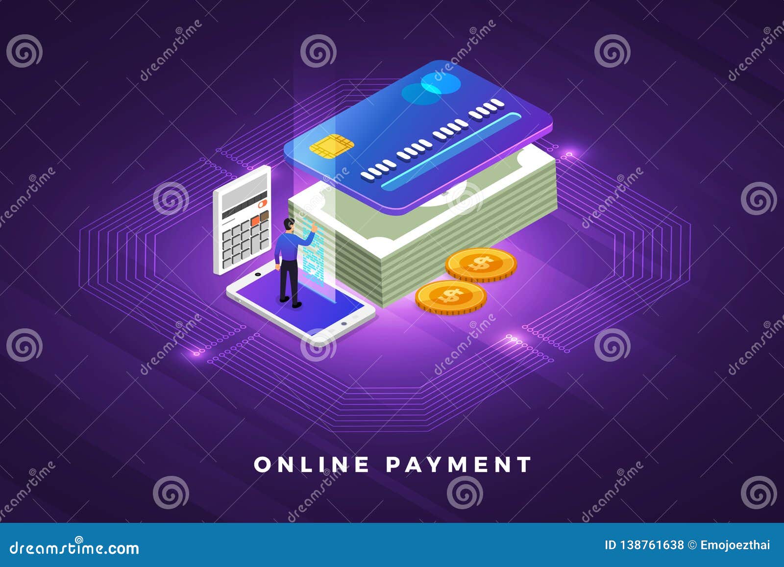 Online Payment Technology stock vector. Illustration of design - 138761638