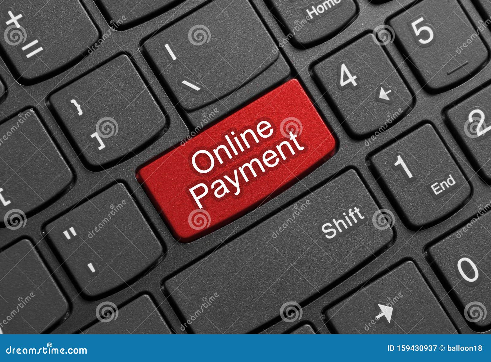 Online Payment Button on Keyboard Stock Image - Image of billing ...