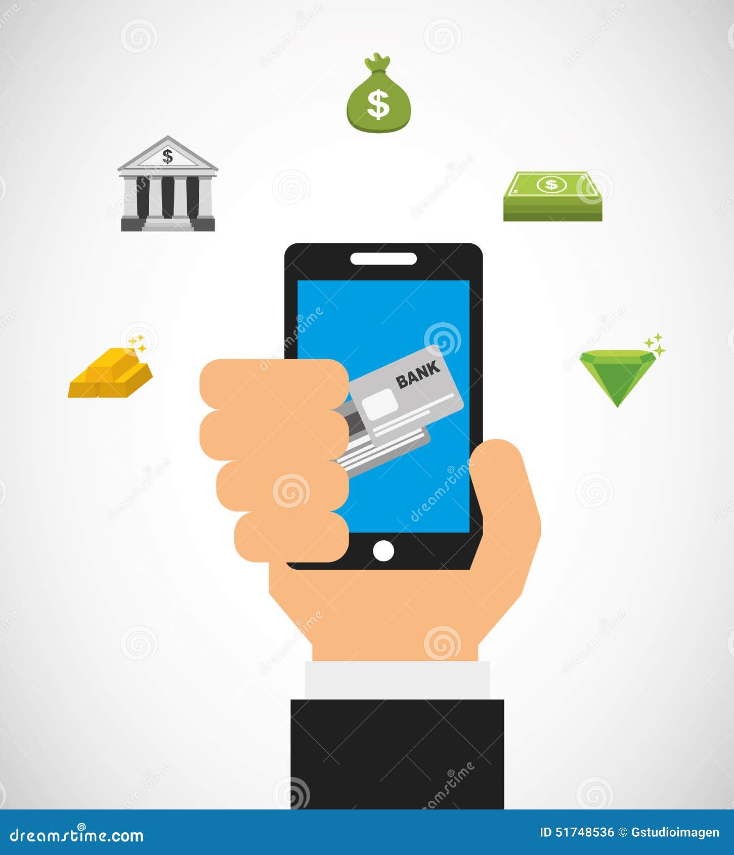 Online payments stock vector. Illustration of hand, connection - 51748536