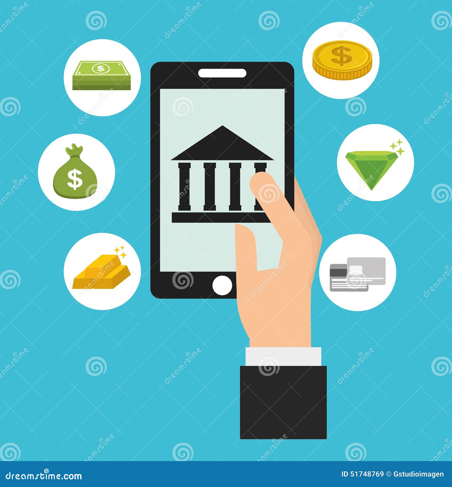 Online payments stock vector. Illustration of businessman - 51748769