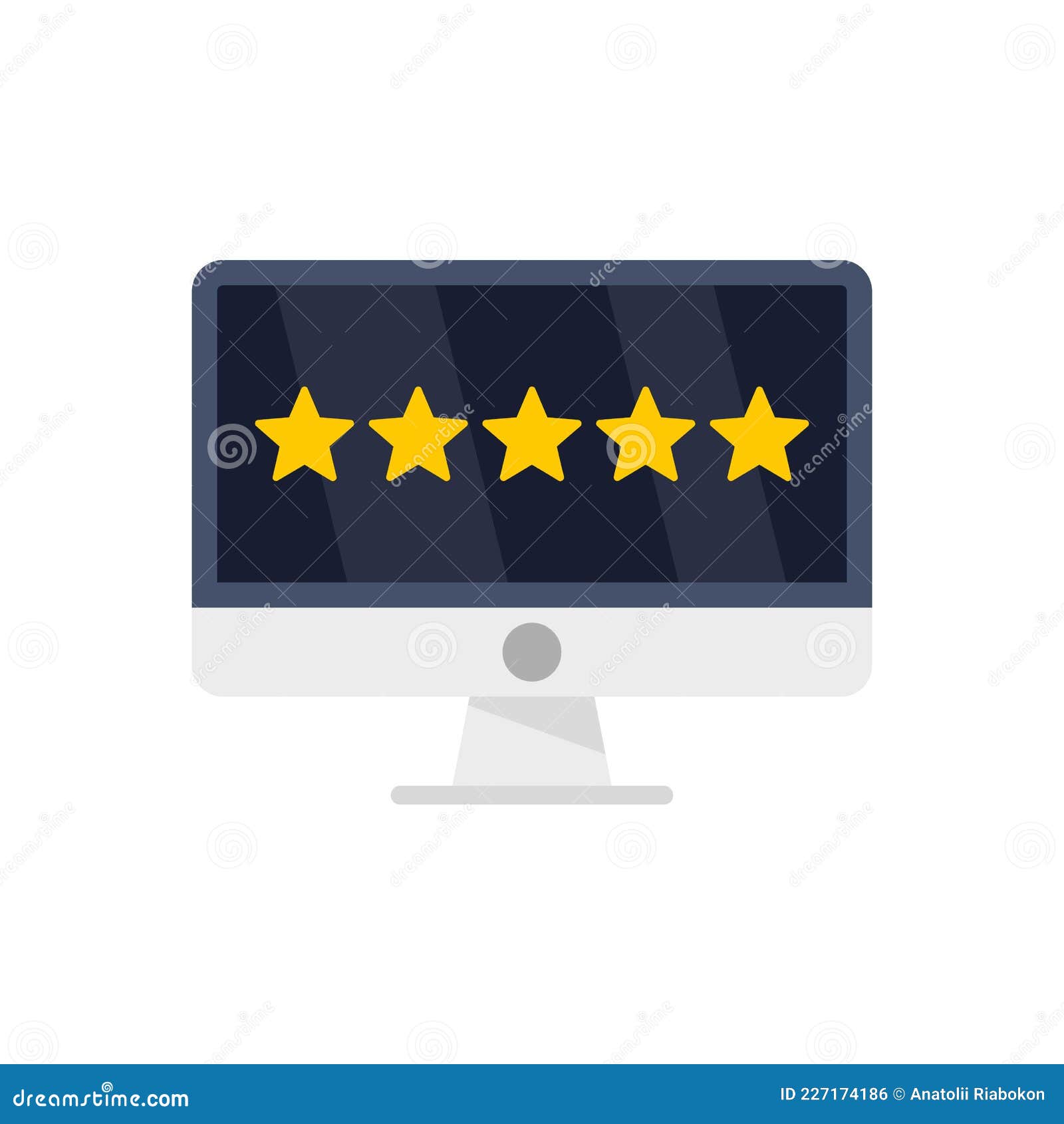 Online Pc Reputation Icon Flat Isolated Vector Stock Vector ...
