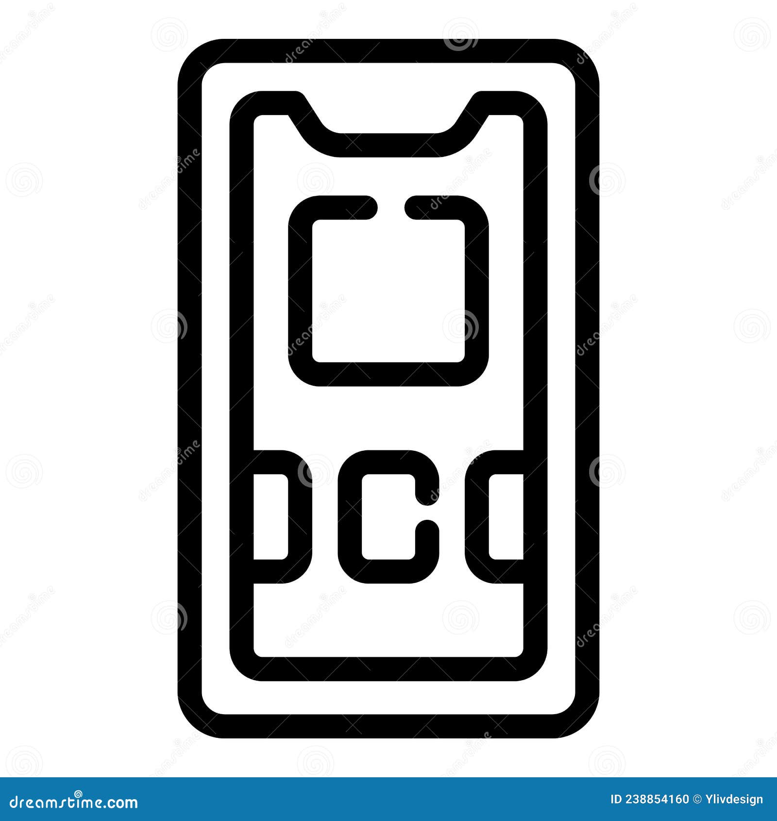 Online Phone App Icon Outline Vector. Screen Element Stock Illustration ...