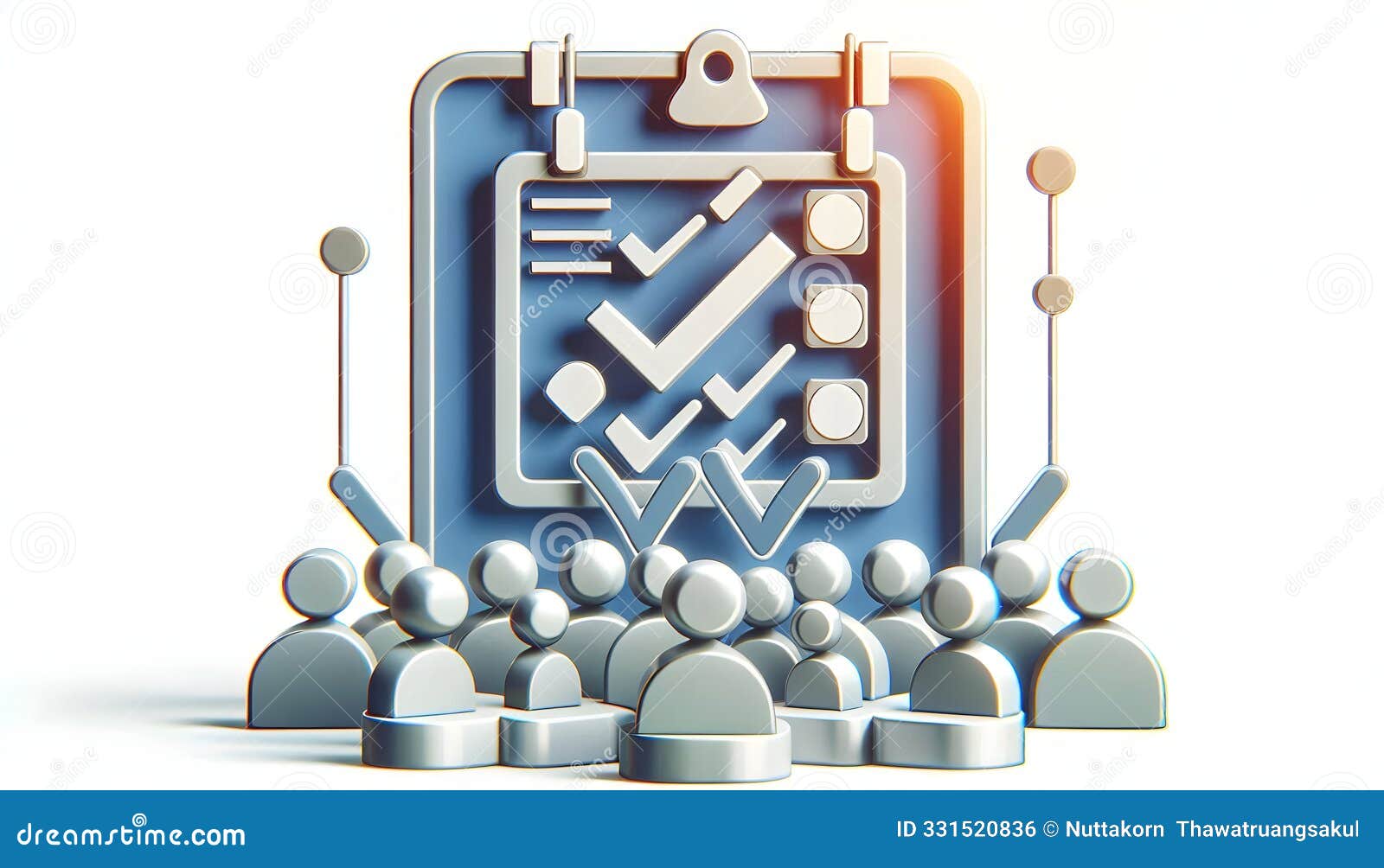 Online Poll Icon Concept As a Poll Icon with Checkmarks Symbolizing ...