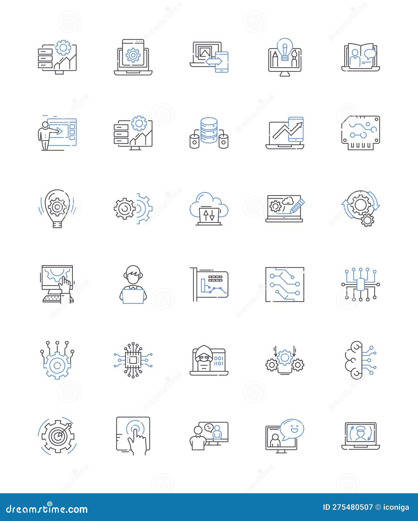 Online Portal Line Icons Collection. Accessible, User-friendly ...