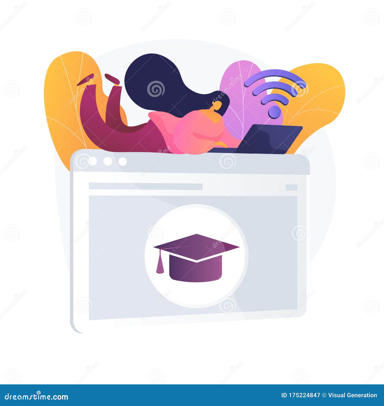 Online Preparation for Lesson Vector Concept Metaphor. Stock Vector ...
