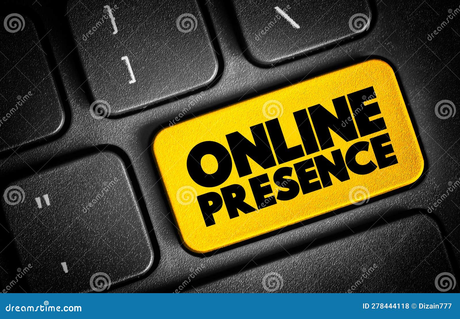 Online Presence Text Button on Keyboard, Concept Background Stock Photo ...