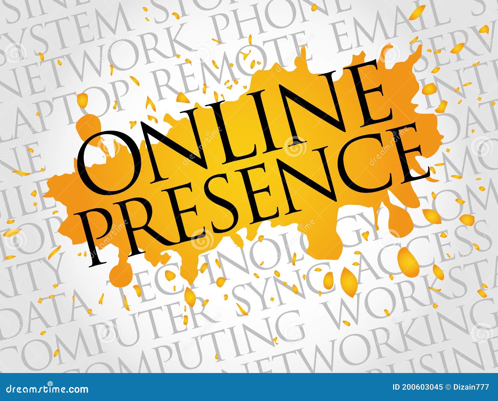 Online Presence word cloud stock illustration. Illustration of ...