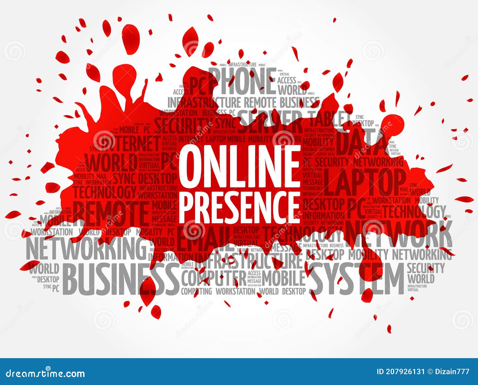 Online Presence word cloud stock illustration. Illustration of optimize ...
